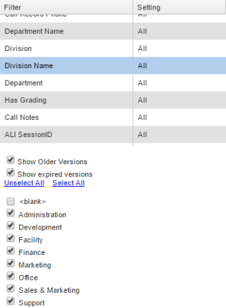 Checkbox Filters